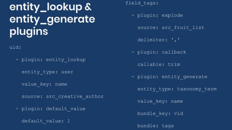 Understanding the entity_lookup and entity_generate process plugins from Migrate Tools ...